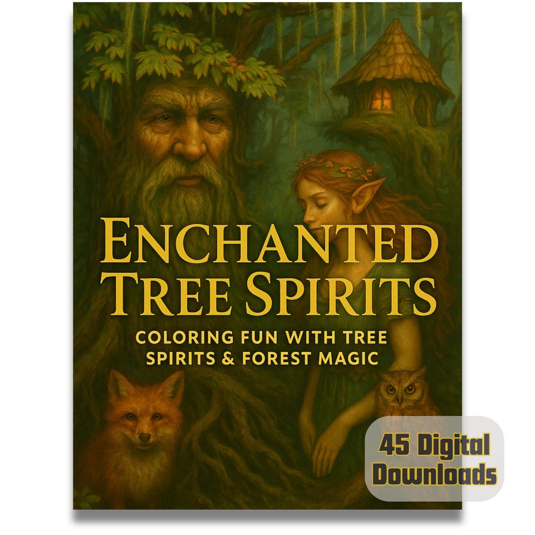 Enchanted Tree Spirits Coloring Book | 45 Magical Forest Pages With ...