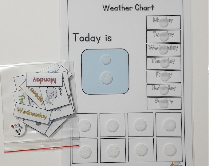 Weather Chart Activity Early Learning Preschool Resources ASD EYFS ...