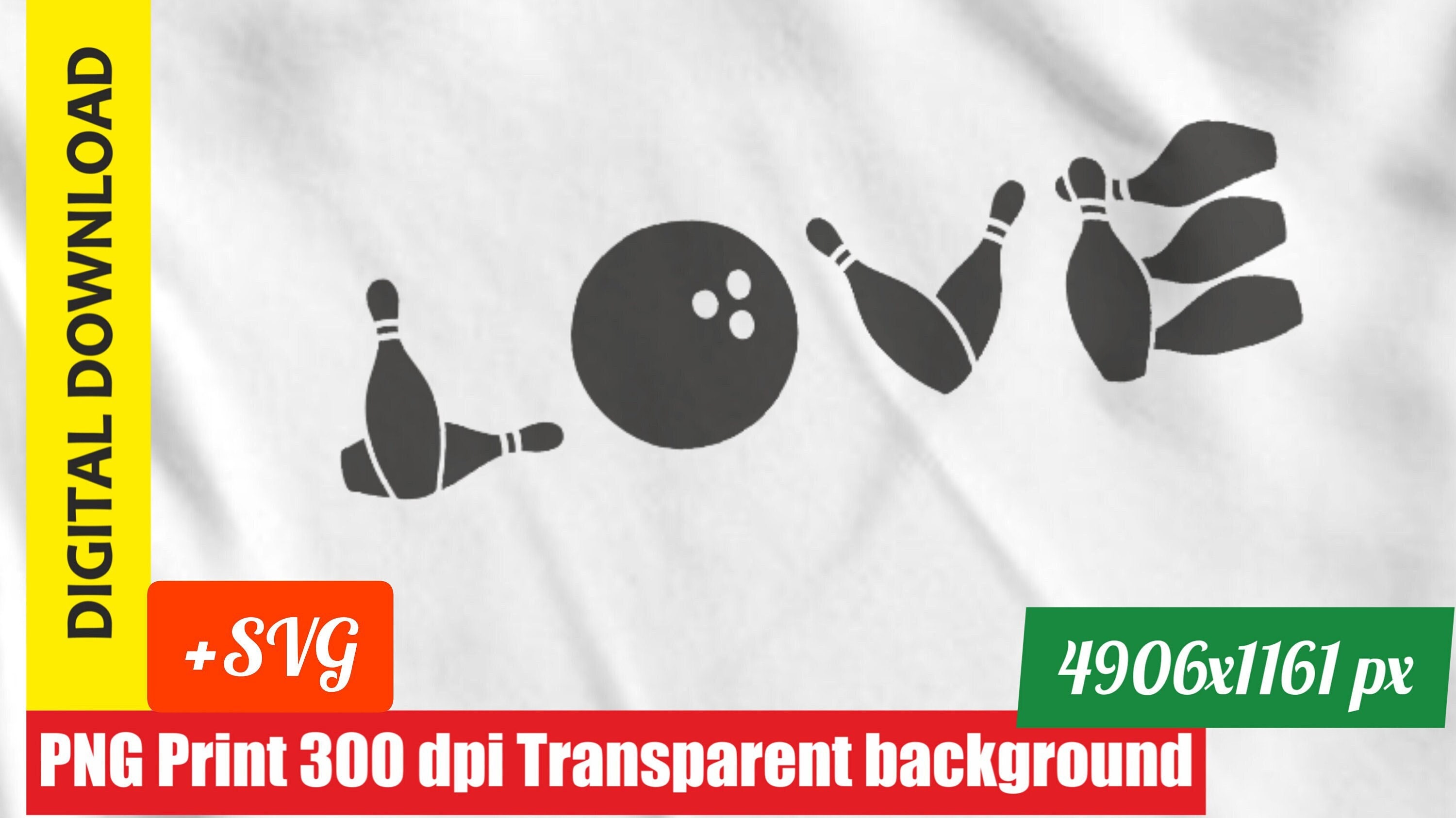 SVG, PNG Print Bowling Love, Digital File, Pins-shaped Word, Bowling ...