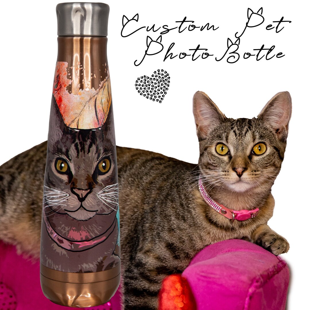 Custom Pet 16oz Bottle, Gift for Pet Lovers, Gift for Cat Lovers, Gift ...