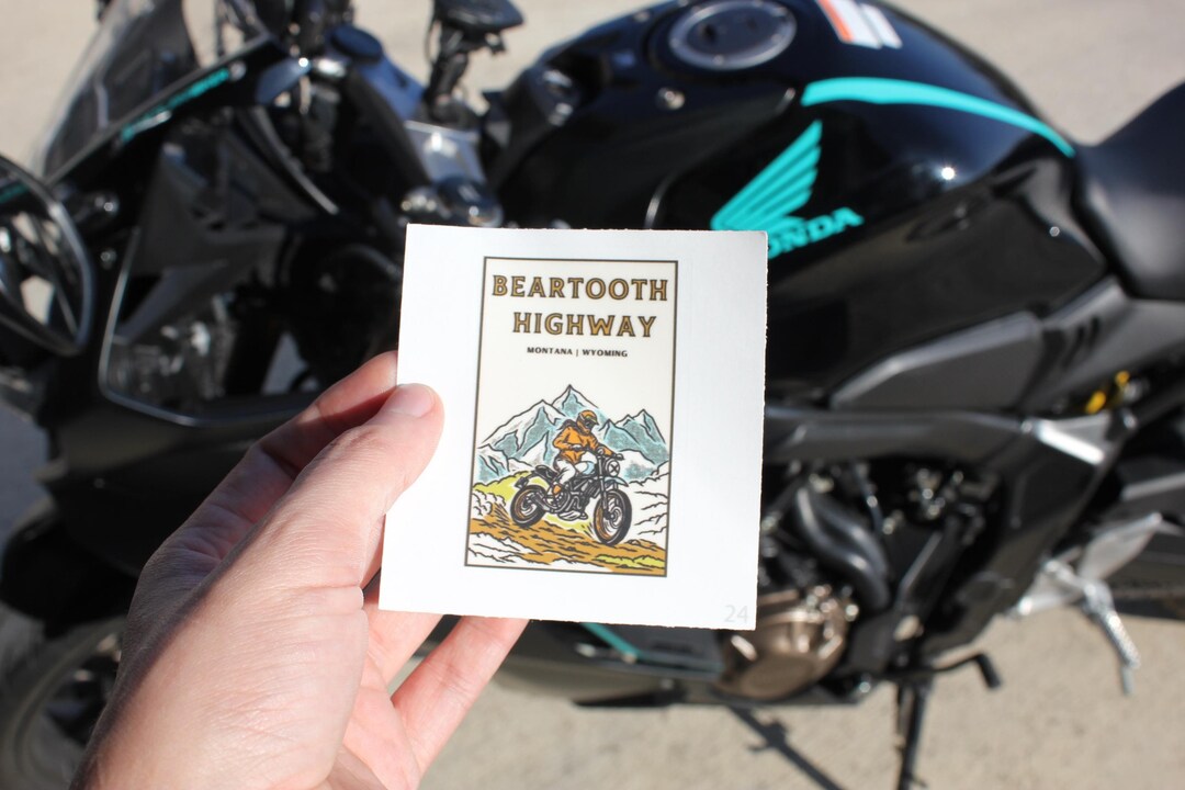 Motorcycle Girl Riding Beartooth Highway Collectible Sticker ...