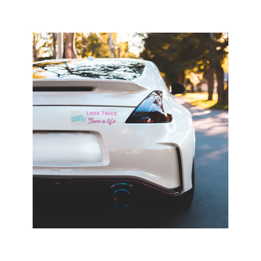 Motorcycle Girl Bumper Sticker Turquoise Pink Car Decal Gifts for Her ...