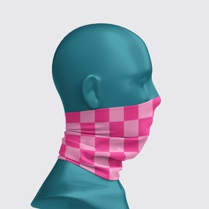 Checkered Neck Tube | Neck Warmer Women Biker Girl UV Neck Gaiter Breathable and Lightweight ...