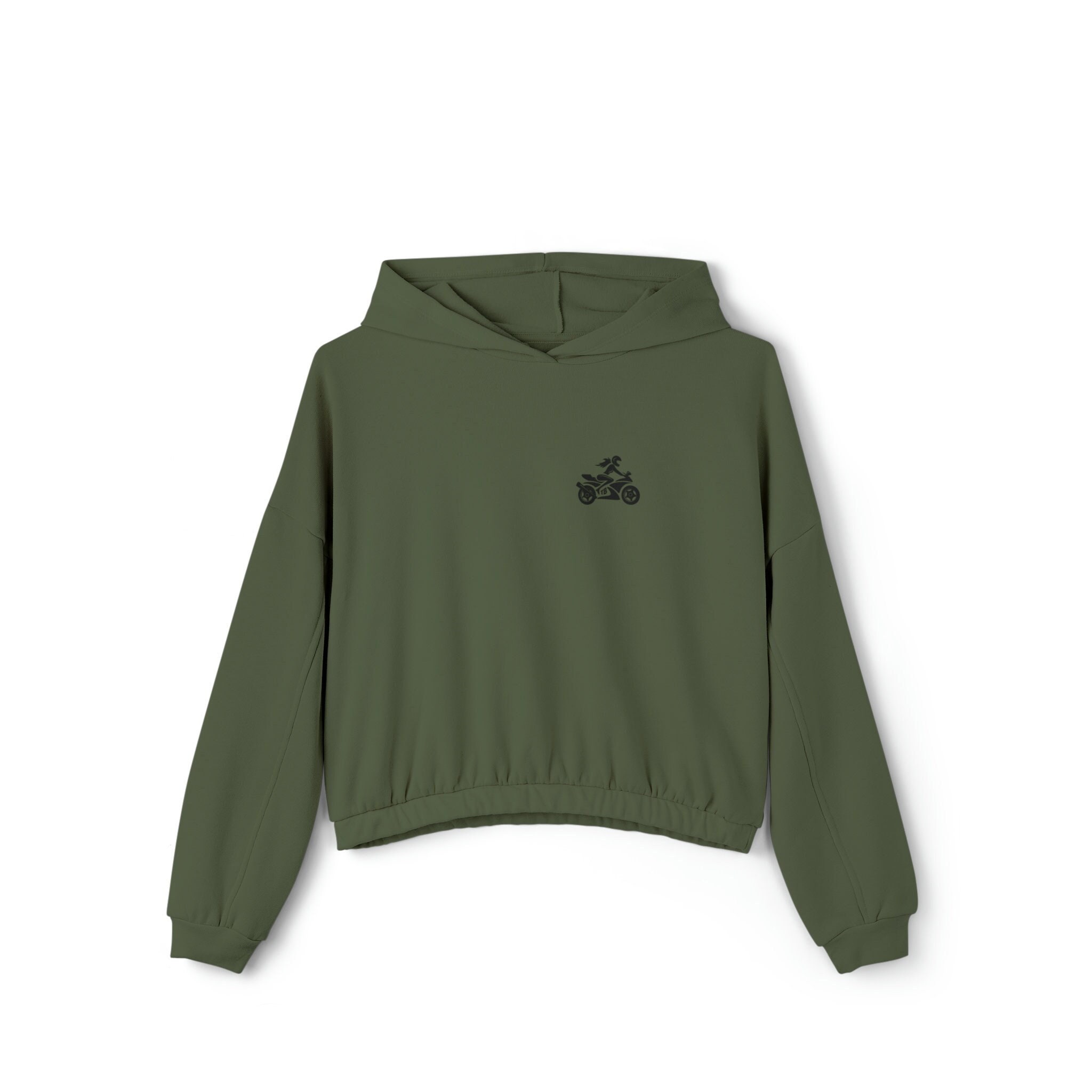 Olive Green Motorcycle Hoodie | Biker Girl Apparel | Crop Hoodie ...