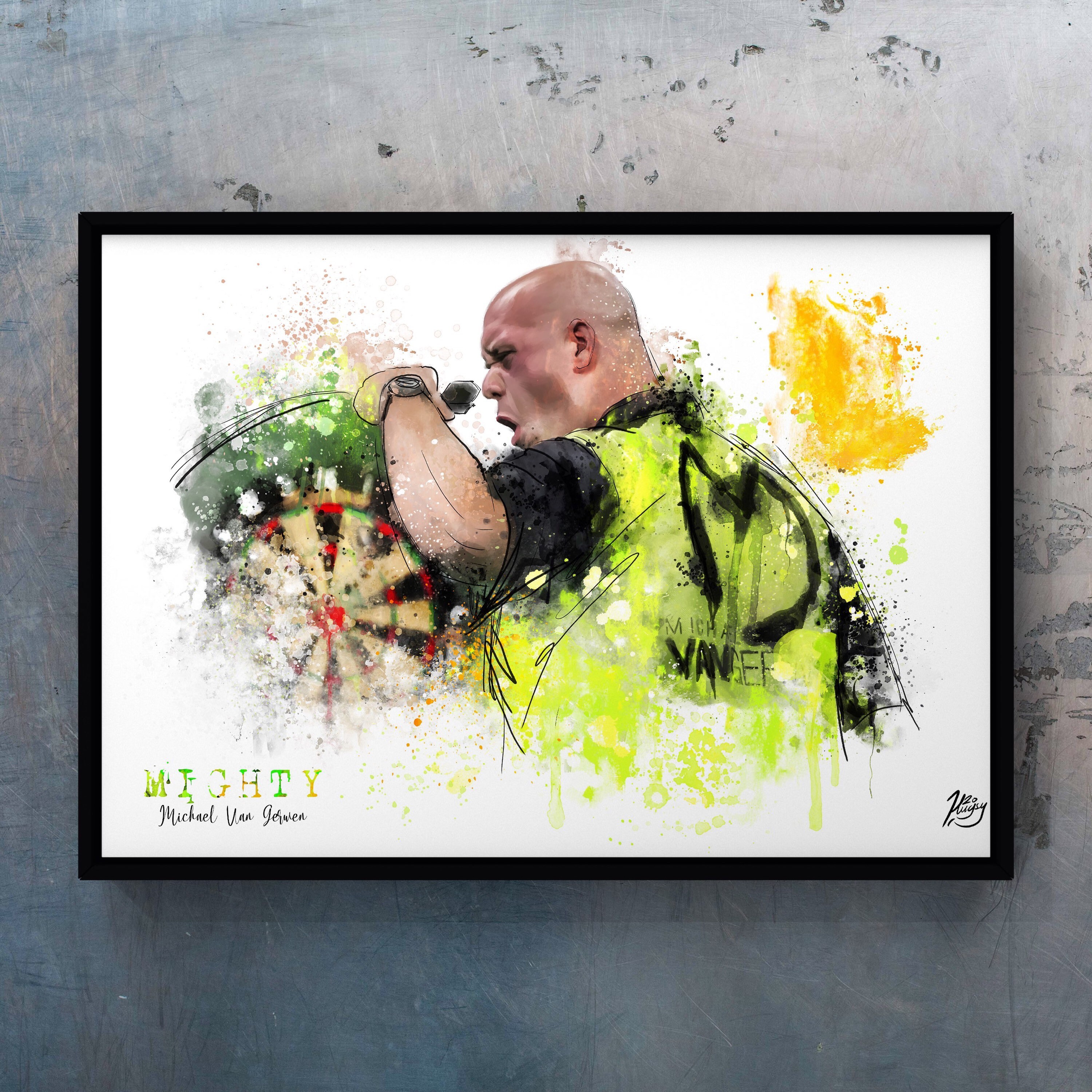 MVG Michael van gerwen art a4 wall print mancave gamesroom | Etsy