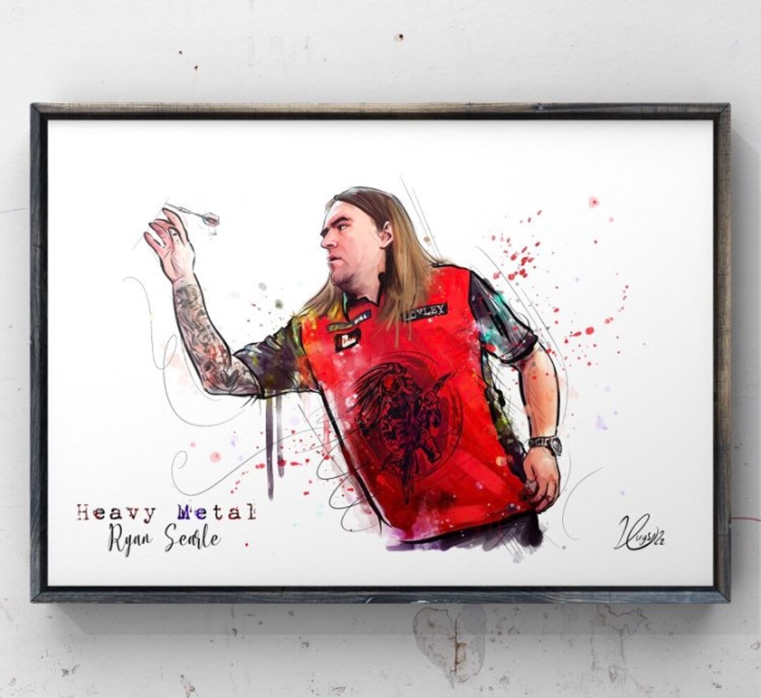 Ryan Searle Heavy Metal Dart Player Artwork Mancave Essentials ...