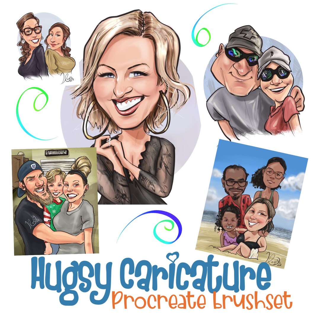 Hugsy Caricature Brushset for Procreate 27 Finely Tuned Brushes to ...