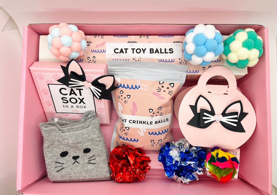 Cat Toy Bundle, Box Full of Kitten Toys, New Pet Gift Bundle, Mylar ...