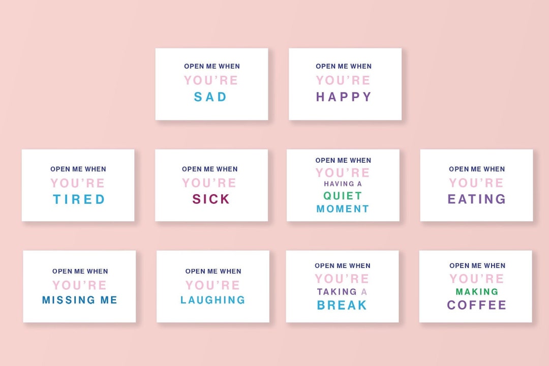 PRINTABLE Open When Letters Read Me When Template DIY Gift DIY Letter ...