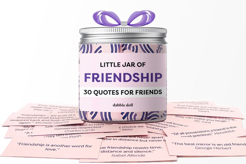Friendship Jar, 30 Quotes for Best Friends Handcrafted With Gift Wrap ...