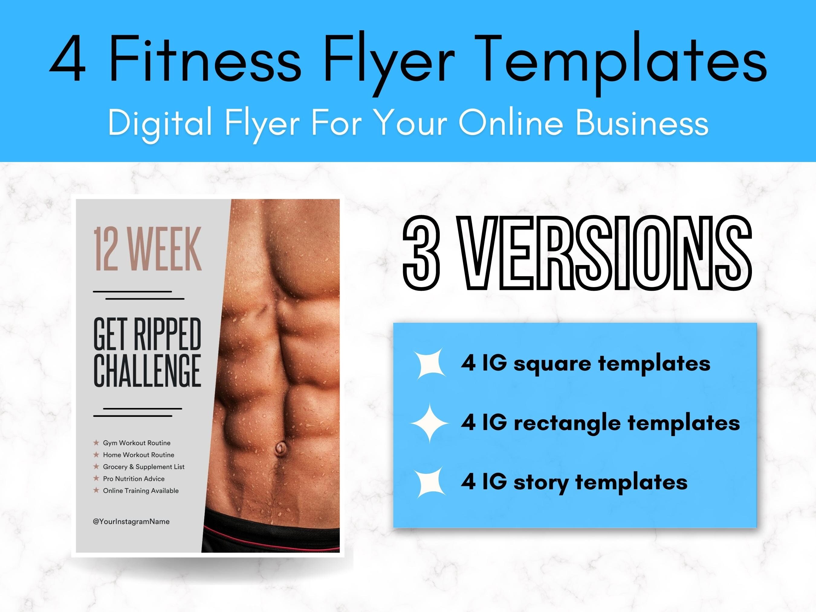 12 Wk IG Fitness Flyer Template - Etsy
