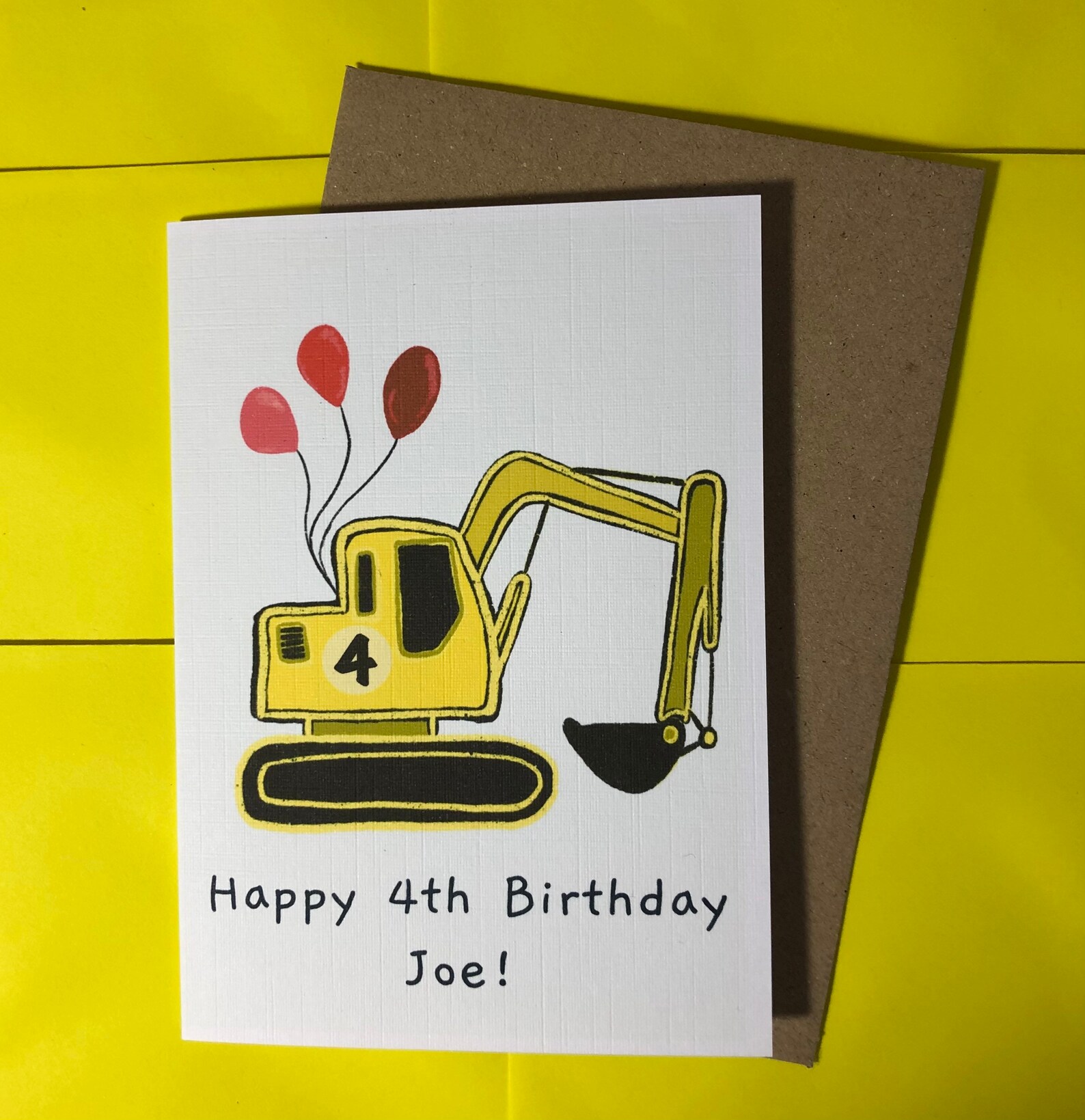 Personalised Digger Birthday Card Gaeilge or English | Etsy