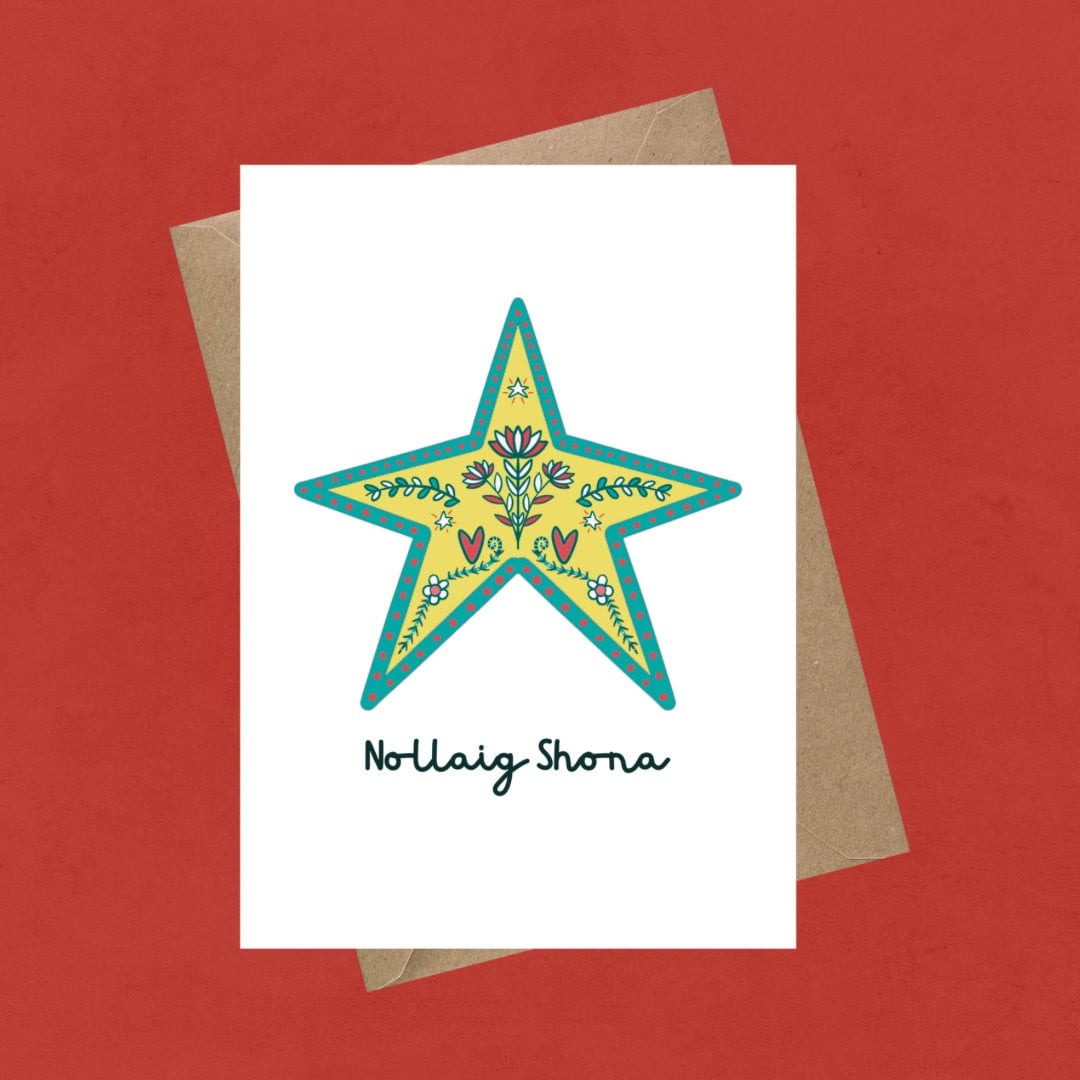 Nollaig Shona Folk Inspired Christmas Card Assorted Pack as Gaeilge ...
