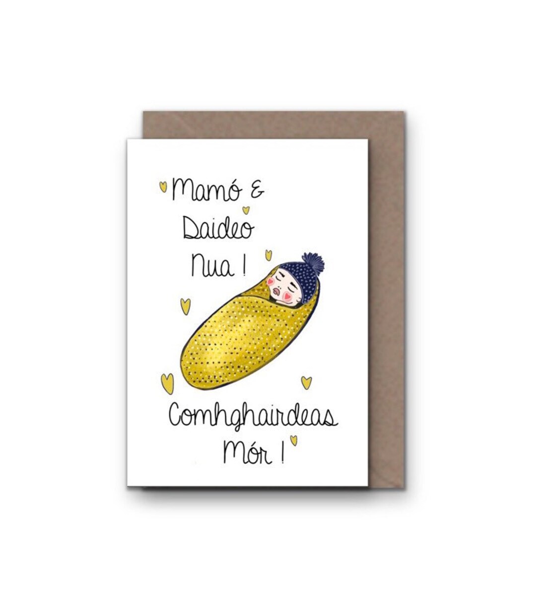 Mamó Agus Daideo Nua Congrats Irish Language Greeting Card - Etsy