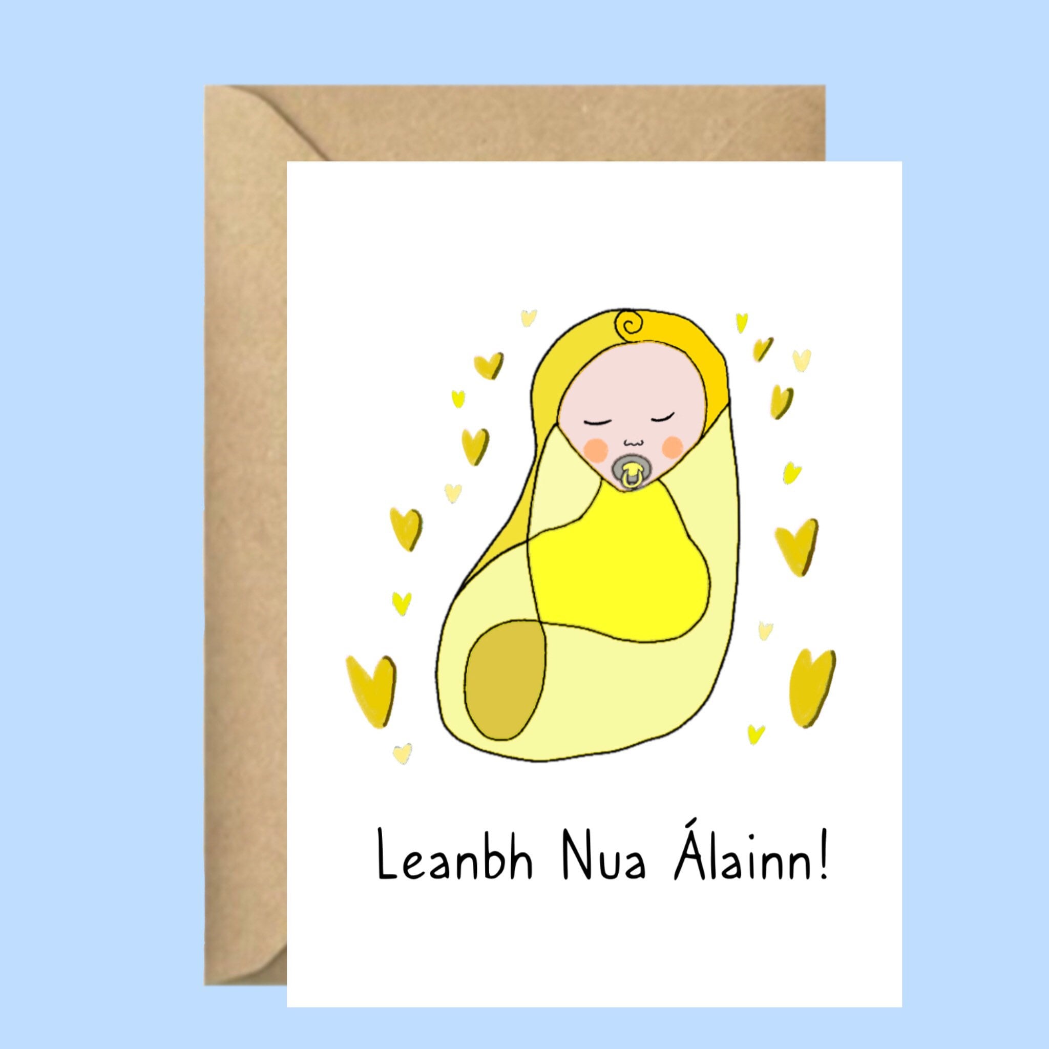 Leanbh Nua Álainn, New Baby Card, Gaeilge, Irish Language - Etsy