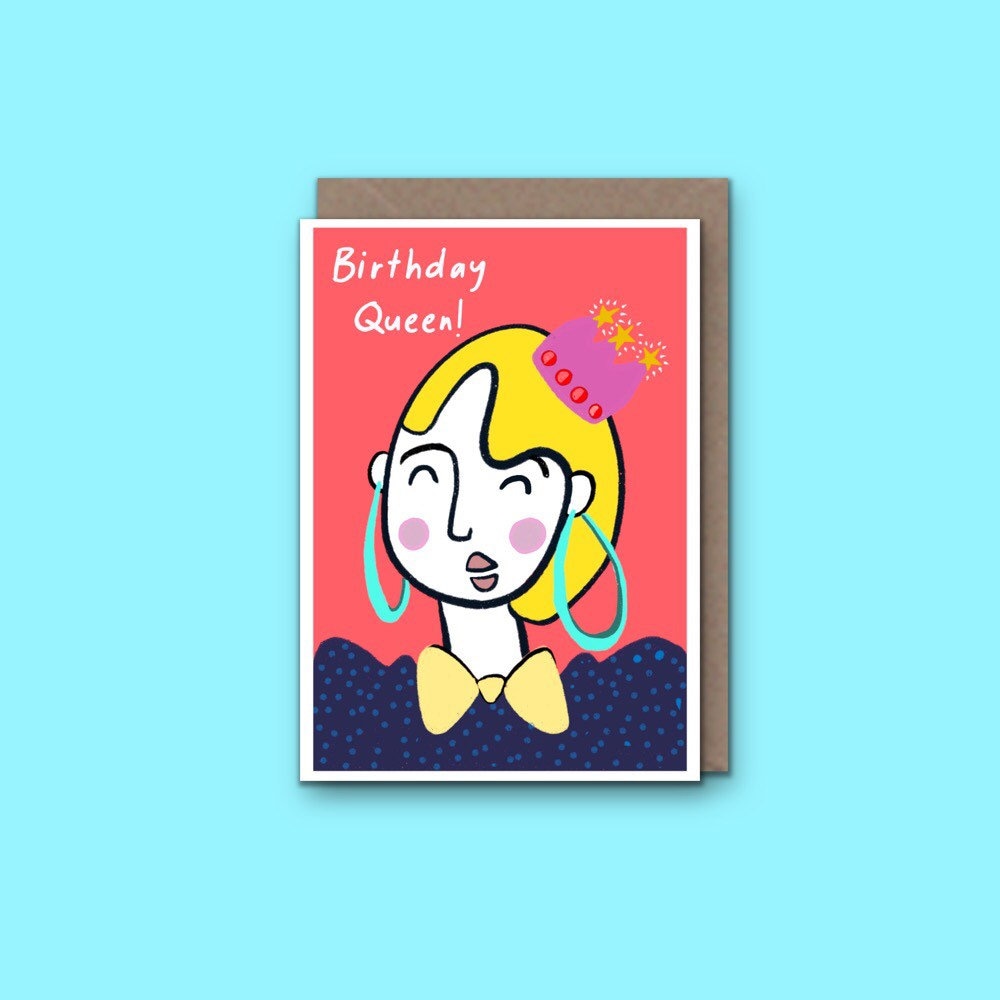 Birthday Queen, Greeting Card, Happy Birthday, Girl - Etsy