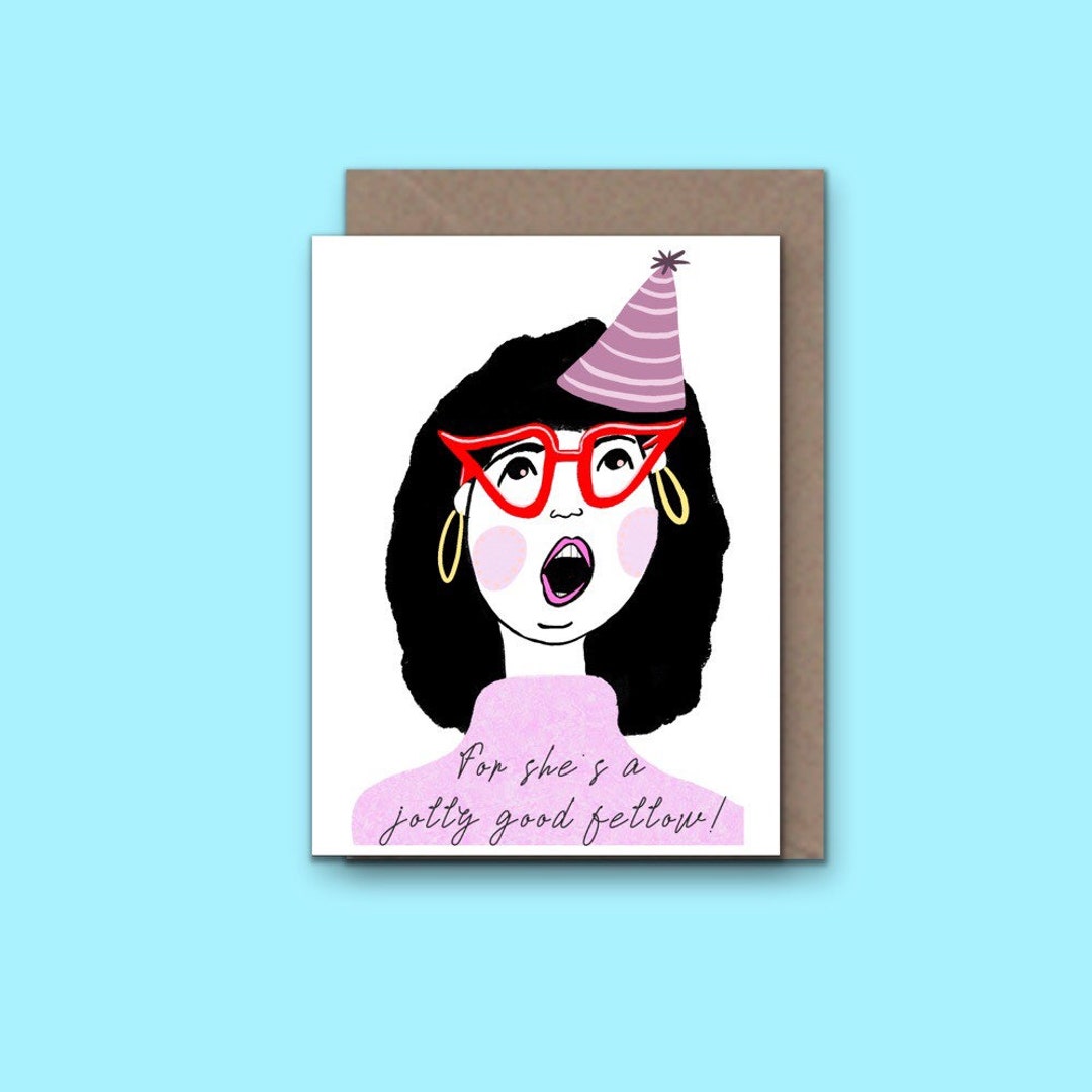 Birthday Card, Greeting Card, Happy Birthday, Jolly Good Fellow - Etsy