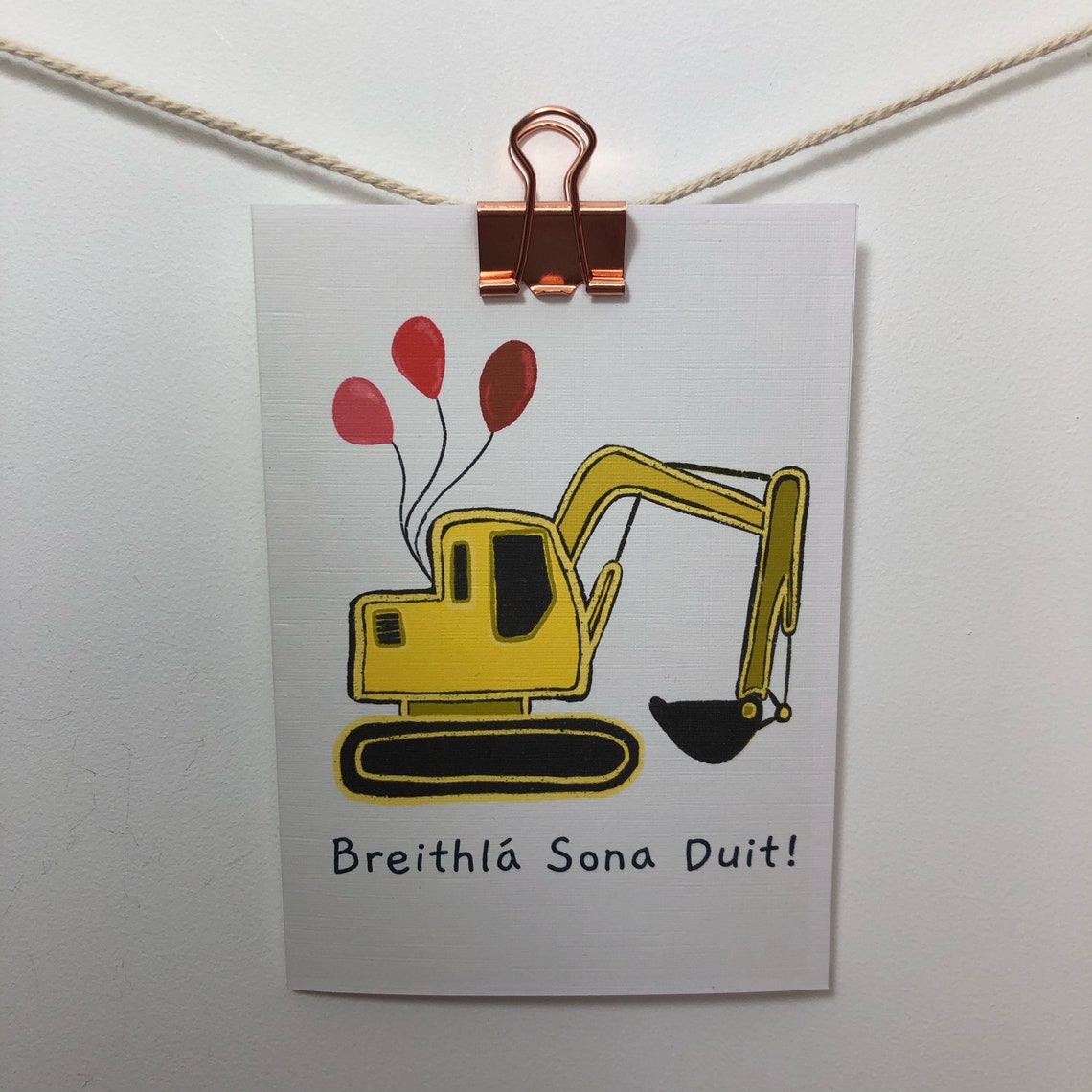 Breithlá Sona Duit Digger Irish language Greeting Card | Etsy