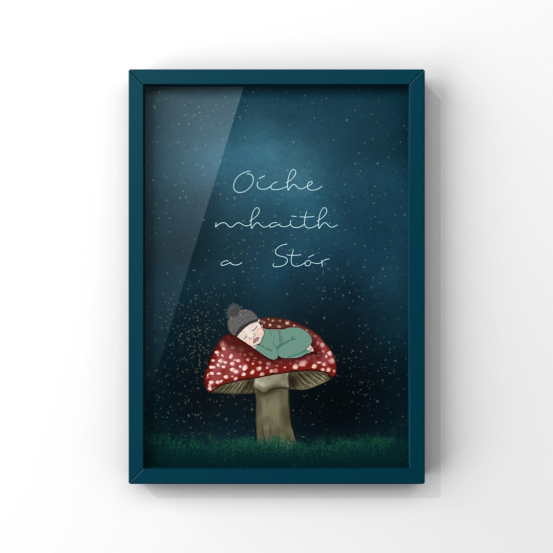 Oíche Mhaith, Goodnight, New Baby Gift, Wall Decor, Irish Language ...