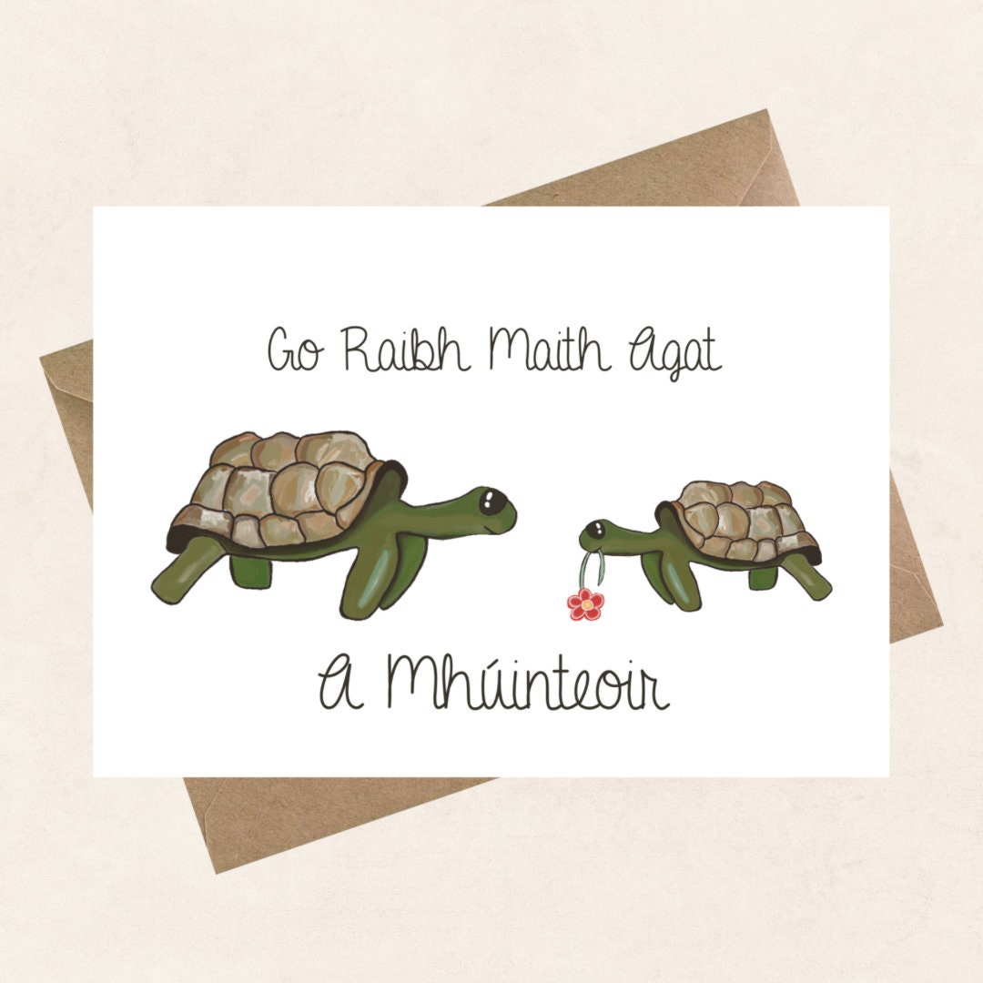 Múinteoir, Teacher Thank You Card, Irish Language, Go Raibh Maith Agat ...