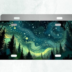 Starry Night Forest Reimagined License Plate Design Van Gogh - Etsy