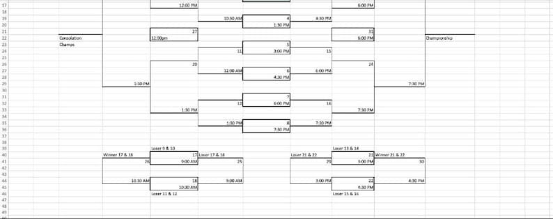 Printable 16 Team Tournament Bracket - Digital Download | Perfect for ...