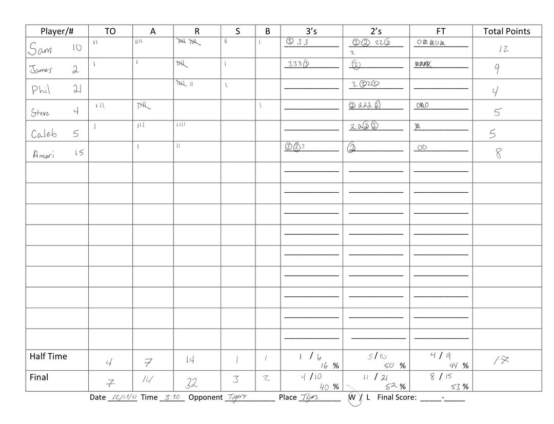 Digital Basketball Season Stat Book - Etsy