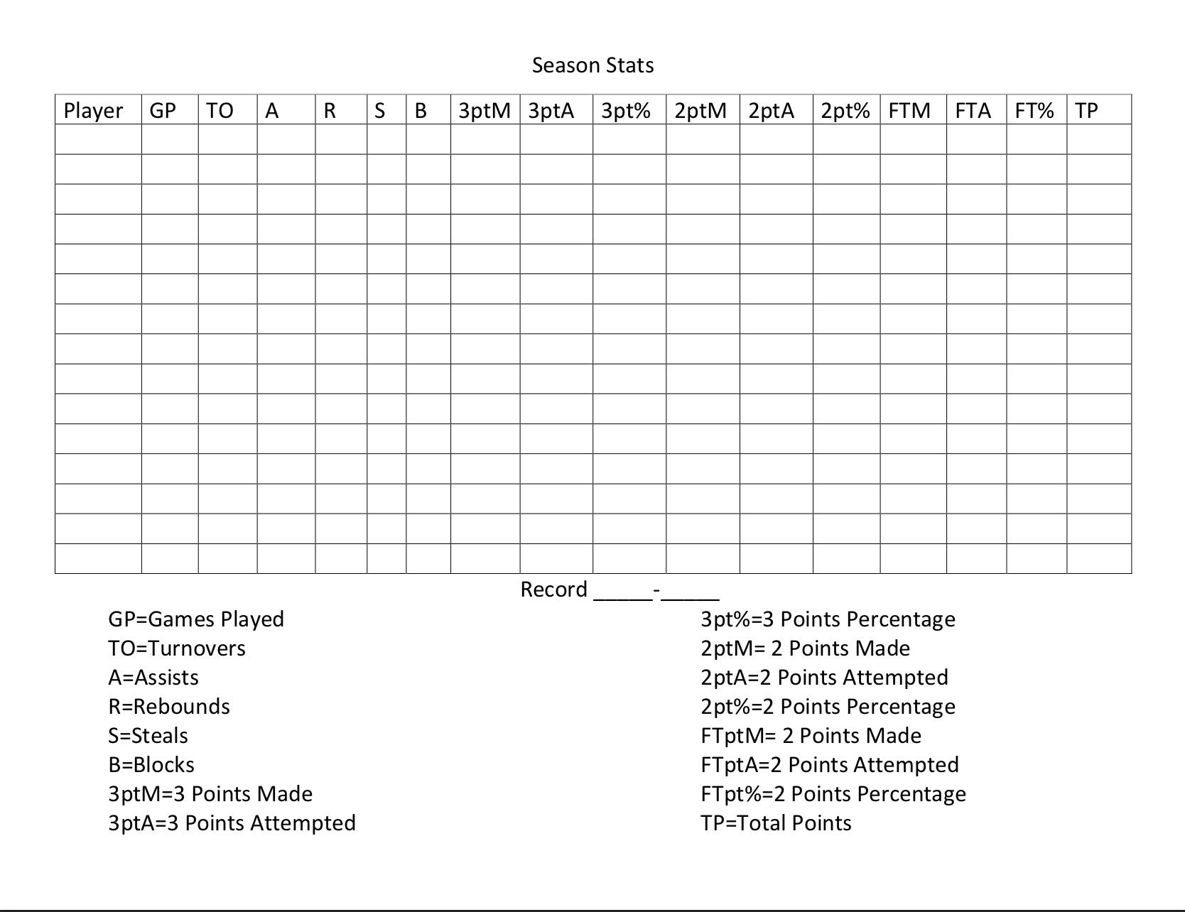 Digital Basketball Season Stat Book - Etsy