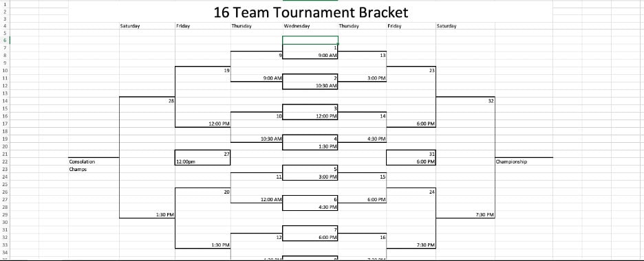 Printable 16 Team Tournament Bracket - Digital Download | Perfect for ...