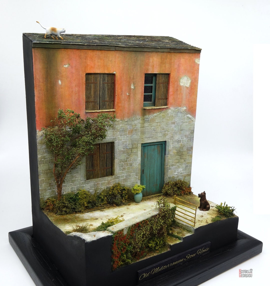 Old Mediterranean Stone House Diorama - Etsy