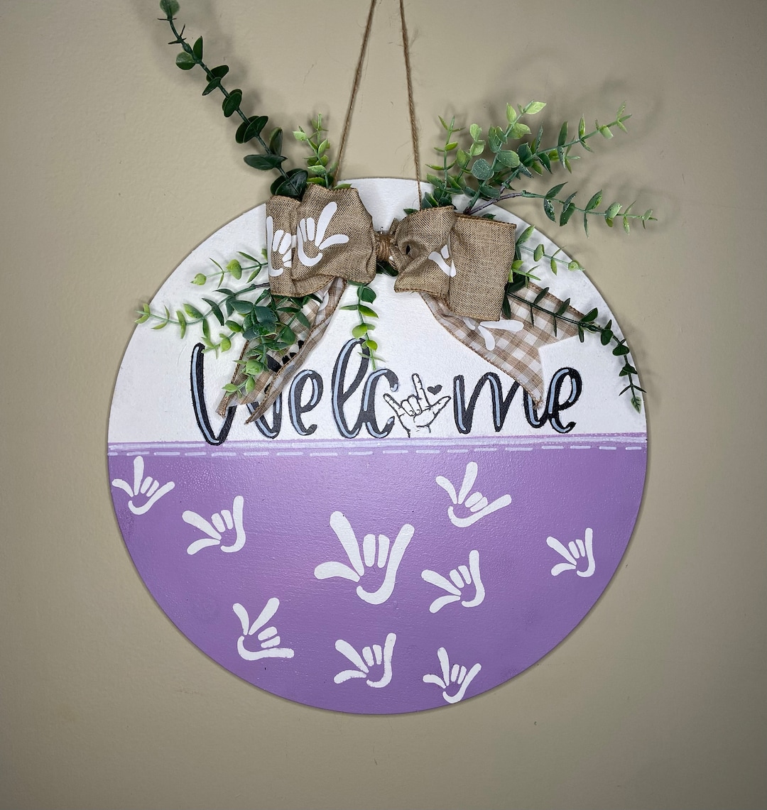 ASL Round Welcome Signs - Etsy