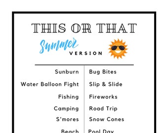 Summer No Prep Game - Etsy