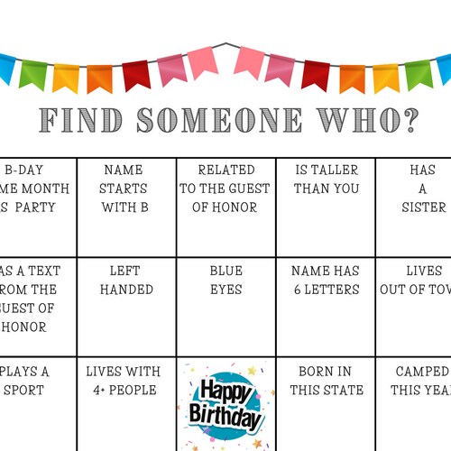 Icebreaker Bingo Game Get to Know You Game Find Someone Who - Etsy