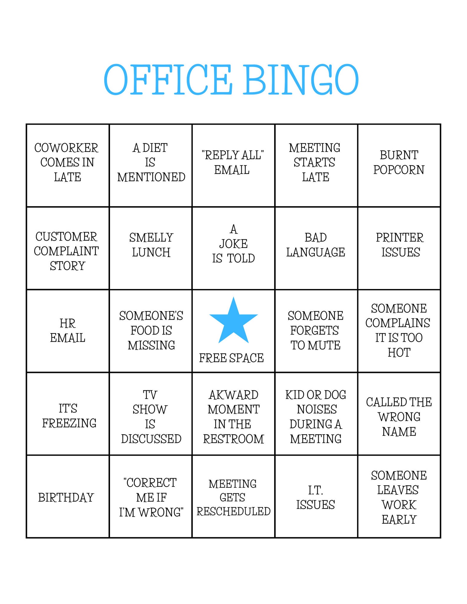 Office Bingo Work Icebreaker Game Work Game Work Bingo Etsy