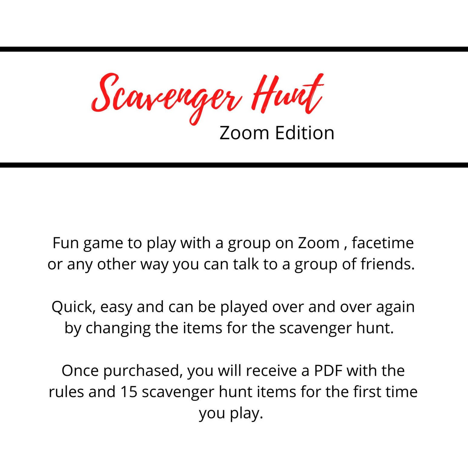 Virtual Scavenger Hunt Zoom Scavenger Hunt Online Scavenger - Etsy