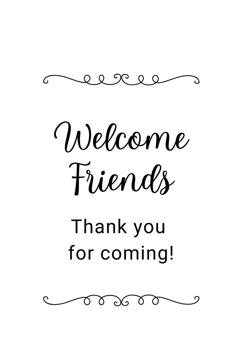 Welcome Friends Party Sign Welcome Party Tag Welcome Party - Etsy