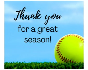 Softball Thank You - Etsy