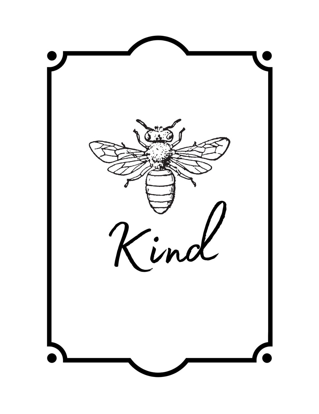 Bee Kind Printable Be Kind Quote Inspirational Bee Quote - Etsy UK