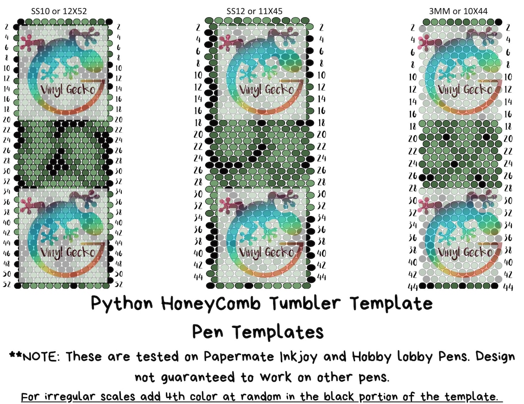 Python Honeycomb Rhinestone Template for Pens - Etsy