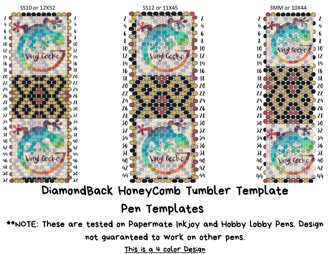 Diamondback Honeycomb Rhinestone Template for Pens - Etsy