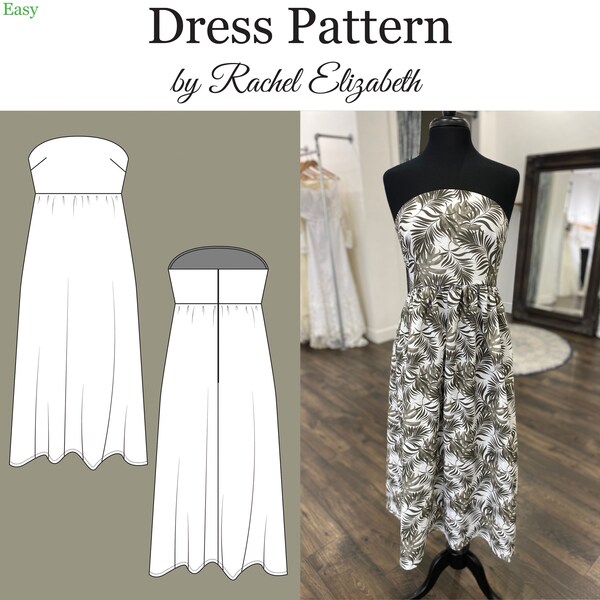 Strapless Pattern - Etsy