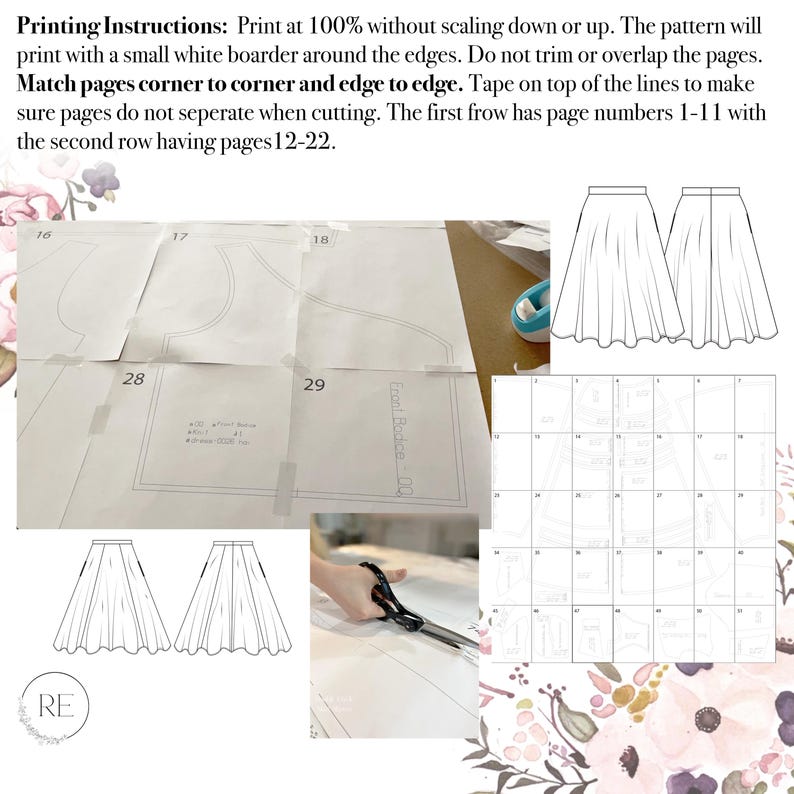 Sewing Patterns, Double and Single Circle Skirts, Circle Skirt, Skirt ...