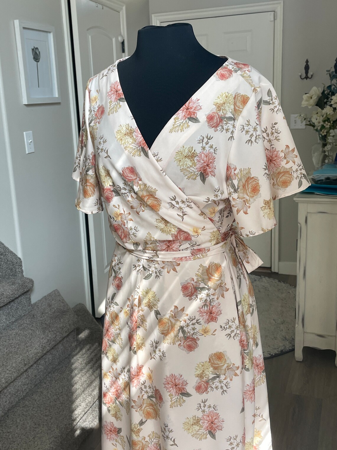 Sewing Pattern Wrap Dress Flutter Sleeves, Downloadable Instant Print ...
