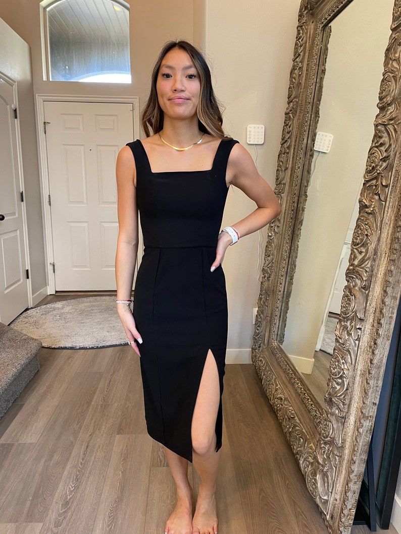 Sewing Pattern Fitted Square Neck Dress With Slit Size - Etsy