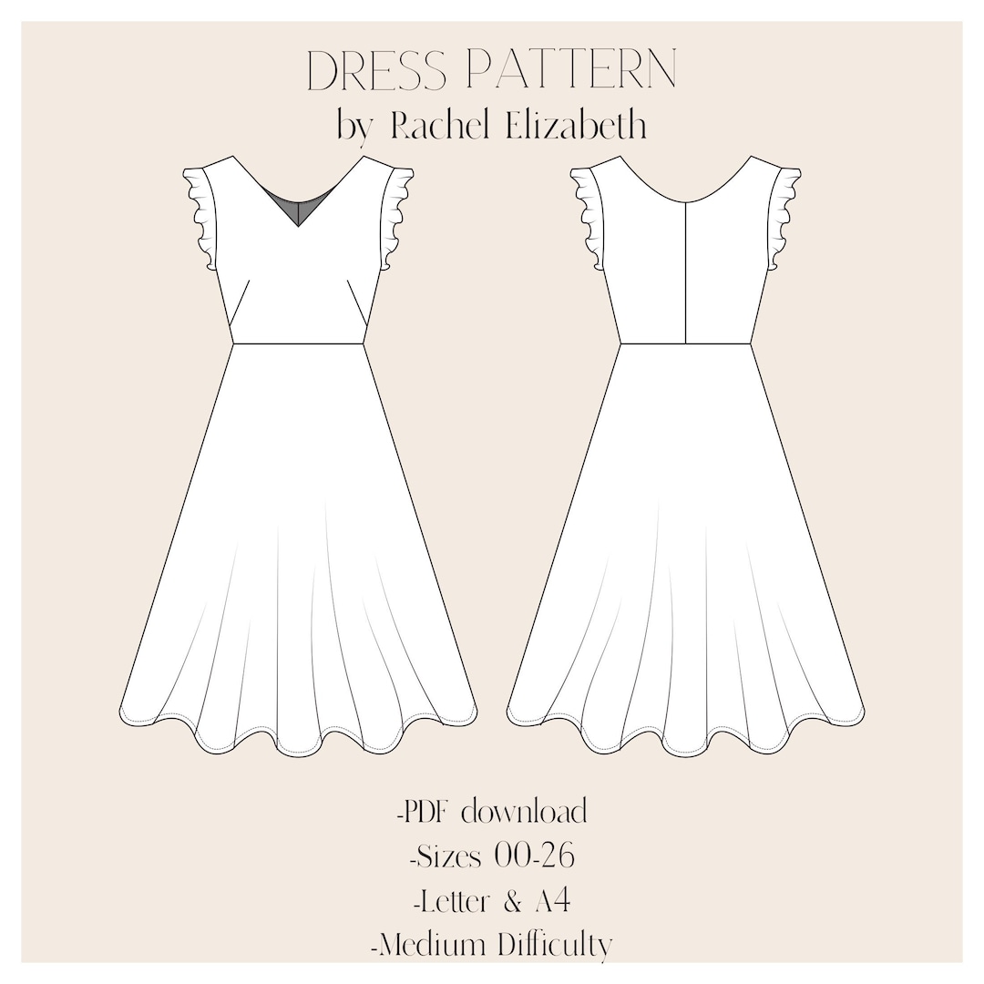 Sewing Pattern, Modest Sundress With Ruffle Sleeve, PDF Download Sewing ...