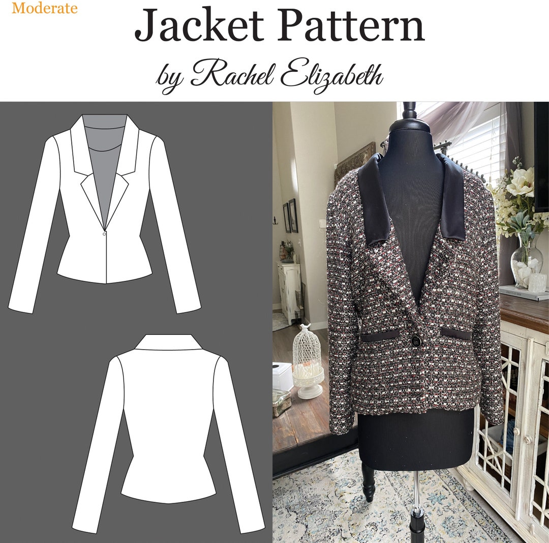 Downloadable Sewing Pattern Classic Blazer Suit Jacket - Etsy