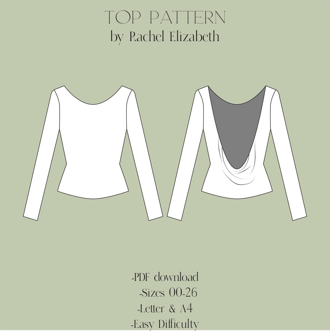 Sewing Pattern, Deep Cowl Neck Sweater, Instant Download Pattern, How ...