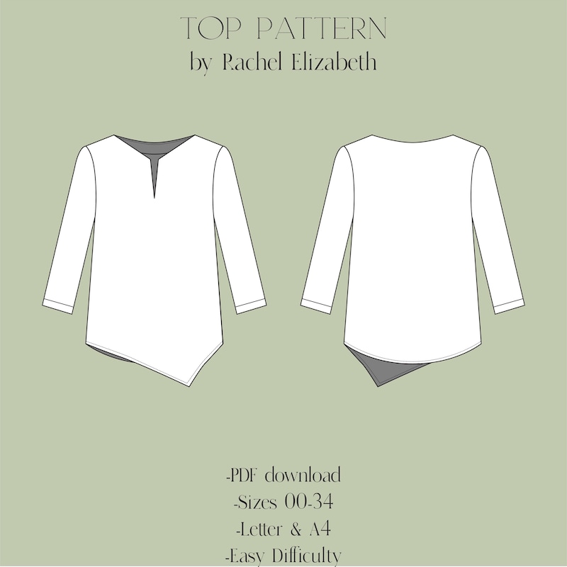 Asymmetrical Top Pattern - Etsy