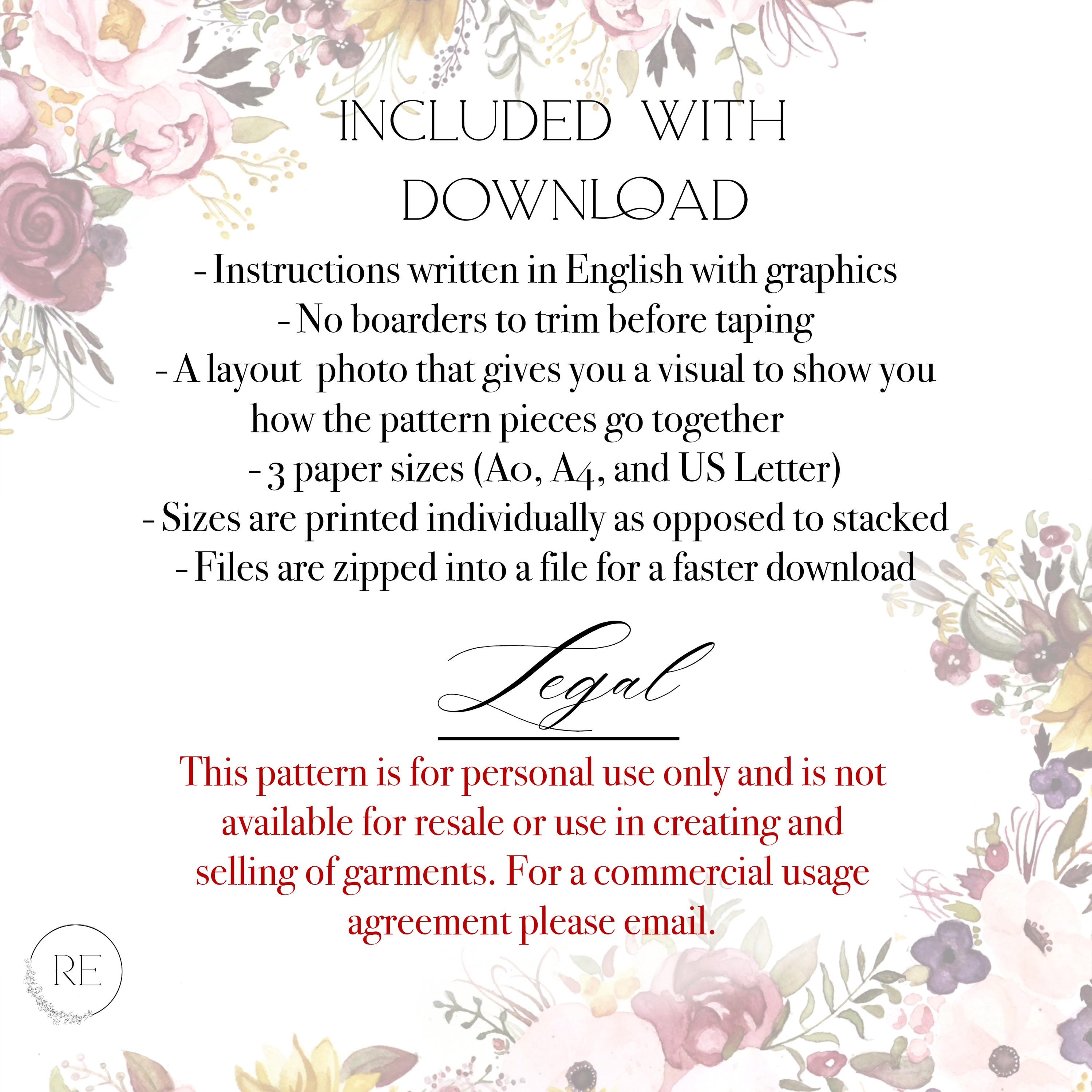 Sewing Pattern Wrap Dress Flutter Sleeves Downloadable Instant Print at ...