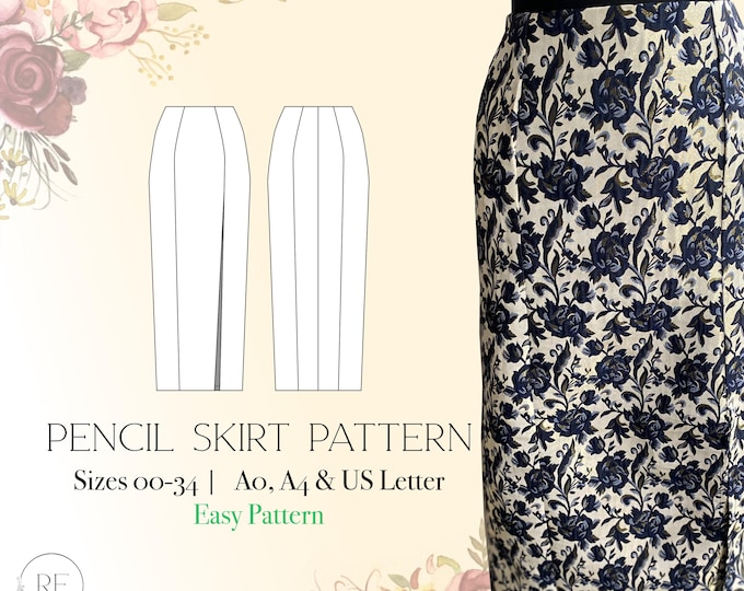Basic Pencil Skirt Block Pattern With Darts - Etsy Canada